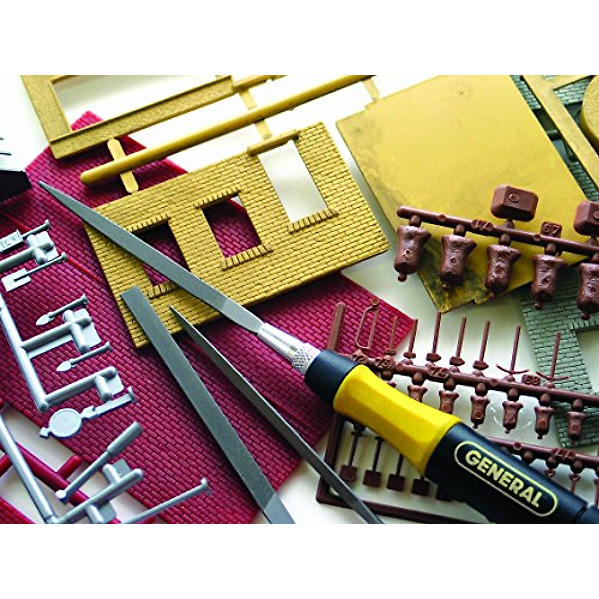 General Tools 707475 Swiss Pattern Needle File Set, 12-Piece, Black, Set of 12 and Handle