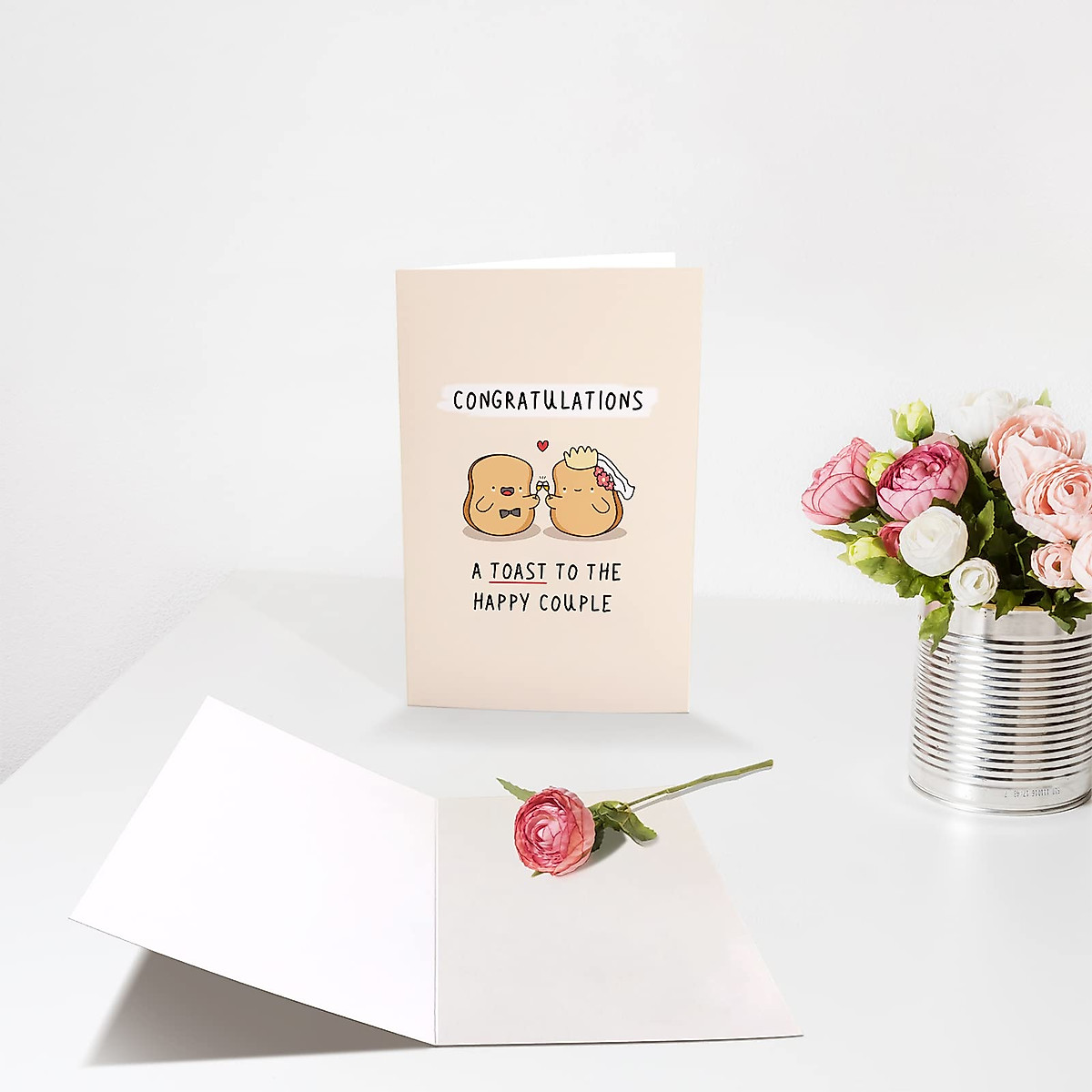 Funny Wedding Pun Card, Cute Congrats Engagement Card for Couple, Bridal Shower Card, Bachelor Party, A Toast To The Happy Couple