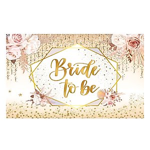 Funnytree Boho Bride to Be Backdrop Bridal Shower Engagement Wedding Miss to Mrs Party Supplies Flower Chic Background Banner Cake Table Decor Gift Favors Props Studio