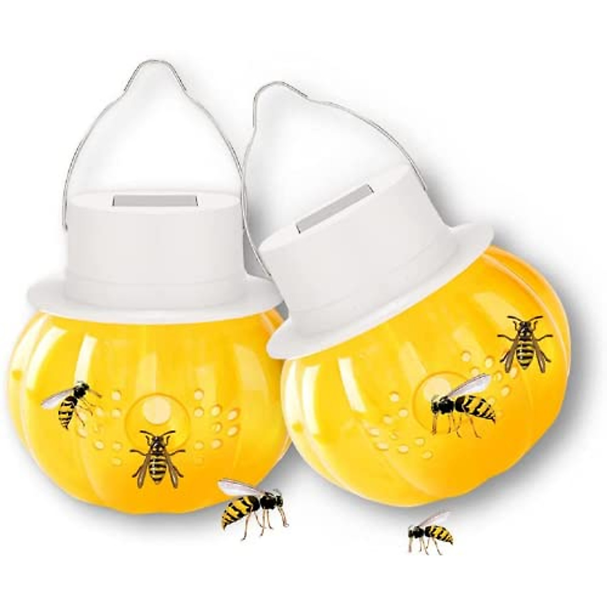 Wasp Traps Outdoor Hanging, Yellow Jacket Killer, Solar Powered Bee Trap Outdoor, Wasp Repellent Outdoor, Reusable Bee Catcher Hornet Trap for Trapping Hornet, Bee, Insects