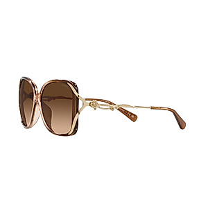 Coach HC8372BU Universal Fit Sunglasses, Brown Gradient/Brown Gradient, 58 mm