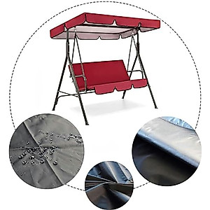 BTURYT Swing Top Replacement Canopy Cover, Outdoor Patio Swing Canopy Replacement Top Cover, 210DWaterproof Oxford Cloth Canopy Replacement Cover for 2/3-Seater-Swing Chair