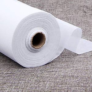 Iron on Interfacing Nonwoven Lightweight Sigle-Side Fusible Stabilizers DIY,White,39.37"x3.28 Yard
