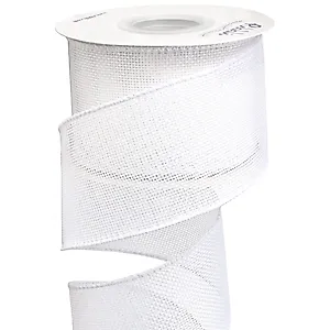 Ribbli White Burlap Wired Ribbon,2-1/2 Inch x 10 Yard, Wired Edge Ribbon for Big Bow,Wreath,Tree Decoration,Outdoor Decoration