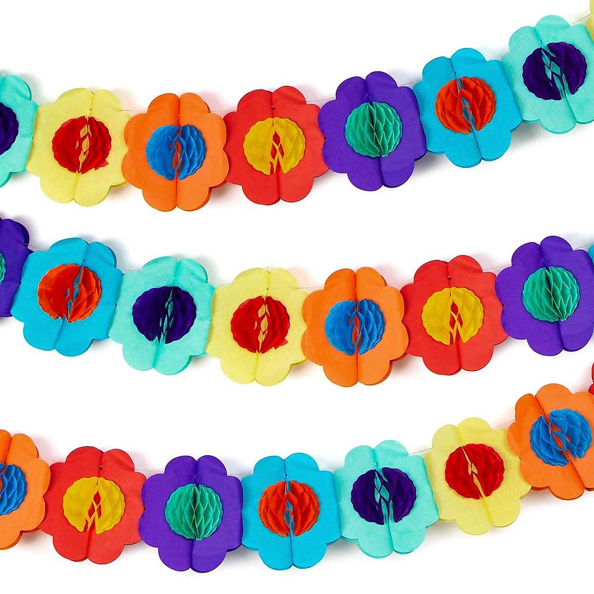 FUTUREPLUSX Mexican Party Banner, Hibiscus Garland Flower Banner Tropical Birthday Party Decorations Ceiling Decorations for Classroom Luau Party