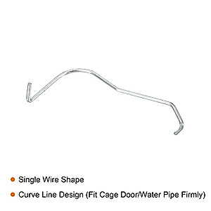 PATIKIL 3x1.1 Cage Door Hook, 25Pcs Stainless Steel Durable Singe Wire Water Pipe Latch Hook for Locking and Fixing Rabbit Pig Poultry Cage, Silver