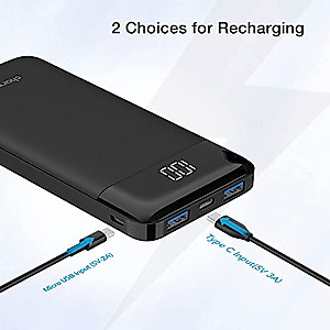 Charmast Portable Charger, USB C Battery Pack, 3A Fast Charging 10400mAh Power Bank LED Display, Slim Portable Phone Battery Charger for iPhone 13 12 11 X 8 7 Samsung S21 S20 Google LG OnePlus iPad