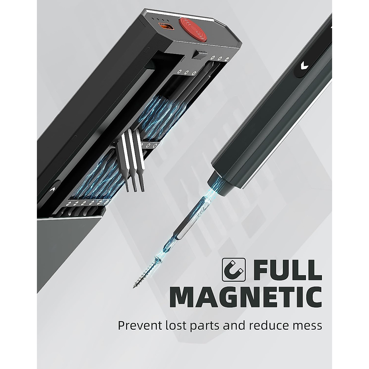 Mini Electric Screwdriver 48-in-1 Magnetic Bits, DOINOW Precision Electric Screwdriver LED Light, Electric Screwdriver kit for PC Building Phone Watch Laptop