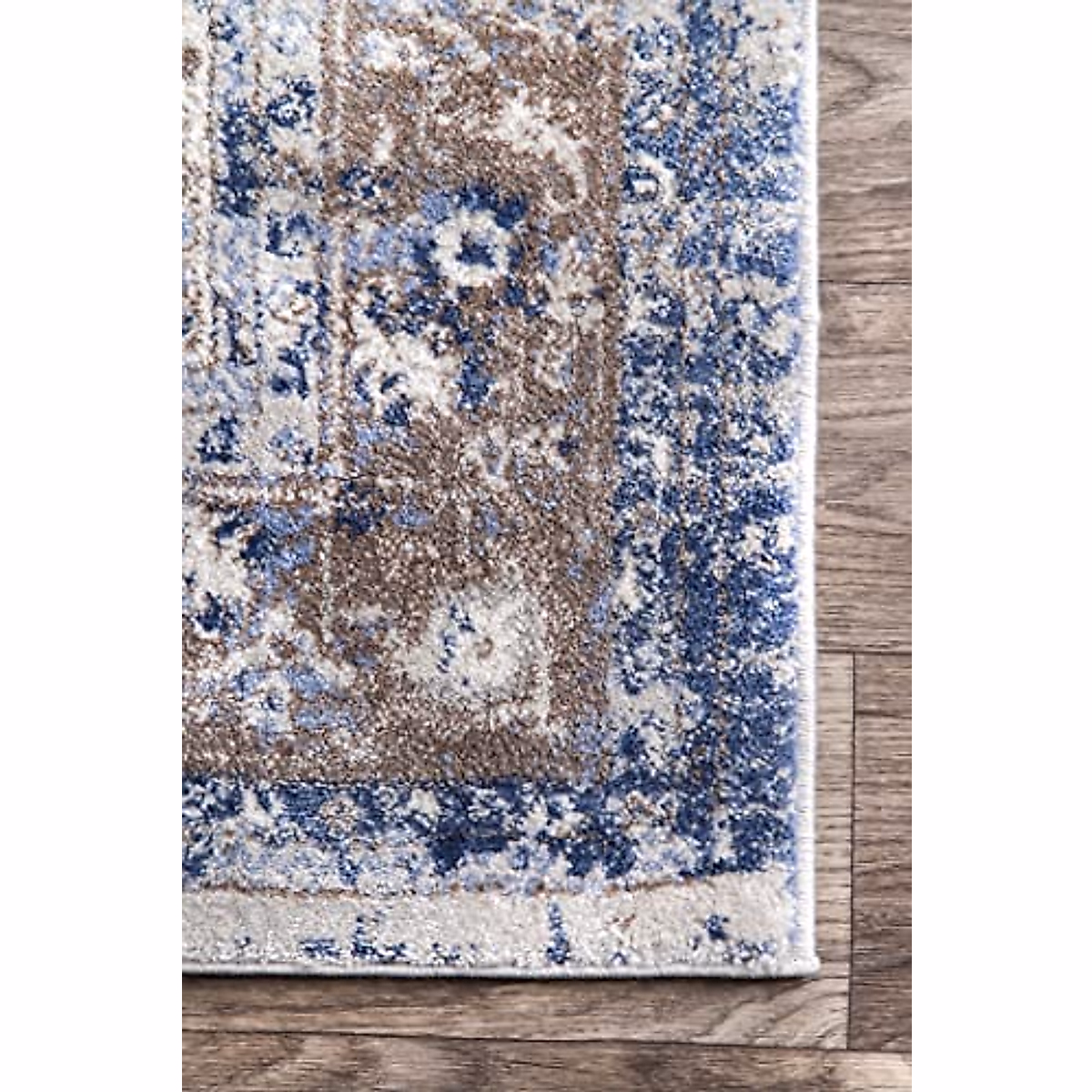 nuLOOM Lilah Vintage Medallion Area Rug, 9x12, Light Blue