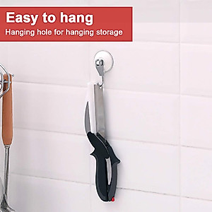 Topmat Kitchen 2-in-1 Stainless Steel Food Scissors,Kitchen Scissors with Cutting Board，Kitchen Scissor Food Chopper Scissor