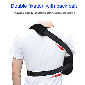 TODDOBRA Arm Sling Shoulder immobilizer for Shoulder Injury with Back Belt Men & Women Shoulder Immobilizer Left and Right Arm Lightweight Rotator Cuff Arm Support for Elbow Wrist Injury -(Size S)