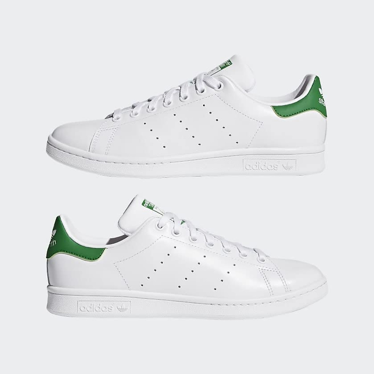 adidas Originals mens Stan Smith Sneaker, Core White/Core White/Green, 8 US