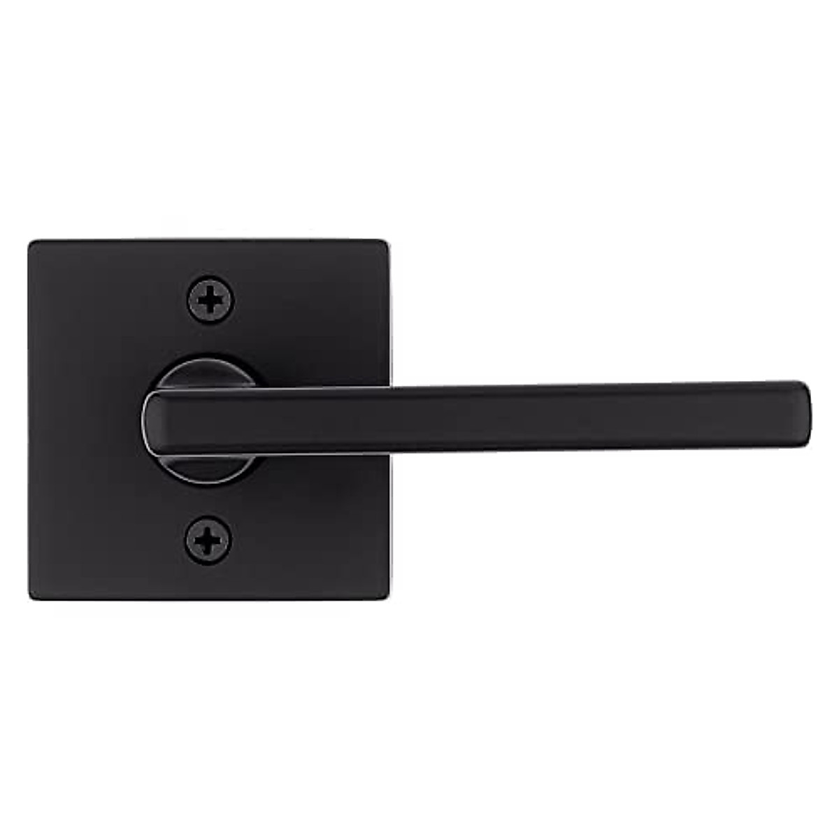 Kwikset Halifax, Door Handle Lever Passage Door for Hall and Closet with Microban, Square Rose in Matte Black