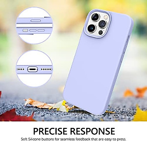 GUAGUA Compatible with iPhone 13 Pro Max Case 6.7 Inch Liquid Silicone Soft Gel Rubber Slim Thin Microfiber Lining Cushion Texture Cover Protective Phone Case for iPhone 13 Pro Max Lilac Purple
