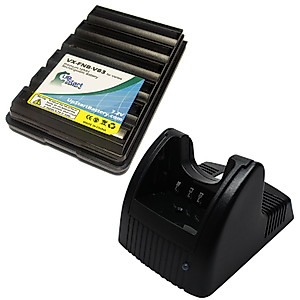 Replacement for Vertex FNB-64 Battery and Charger - Compatible with Vertex FNB-83 Two-Way Radio Batteries and Chargers (1600mAh, 7.2V, NI-MH)