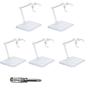 EFAILY Action Figure Stand,5pcs Assembly Action Figure Display Holder Base for Gundam,Doll Model Support Stand Compatible with HG RG SD SHF Gundam 1/144 Toy with Screwdriver