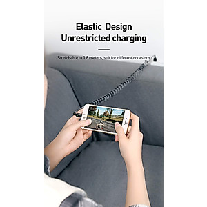 mcdodo [2 Pack] Anti Winding Cable, LED Coiled Cord Nylon Braided Sync Charge USB Data 6FT/1.8M Cable Compatible 14/13/12/11 Pro Max