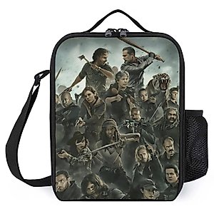 Waterproof Carrying Thermal Lunch Tote The Apocalyptic Walking Horror Drama Dead Lunch Bag lunch Bags Warm Organizer for Outdoors Lunch Box with Adjustable Shoulder Strap