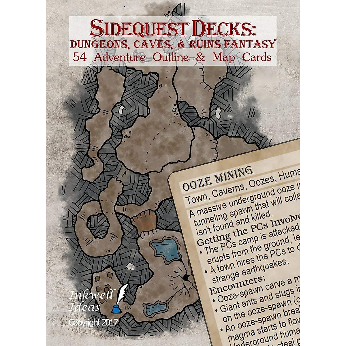 Inkwell Ideas Sidequest Decks: Dungeons, Caves, & Ruins Fantasy