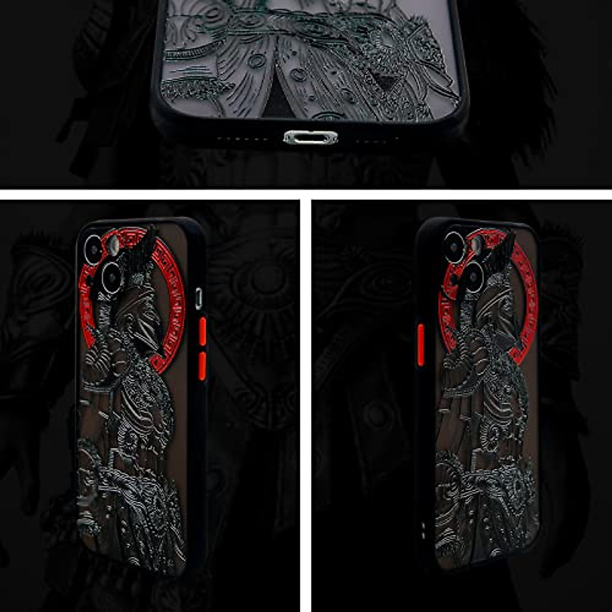 Cool Gladiator Phone Case with 3D Embossed Compatible for iPhone 13 Mini Clear Frosted Trendy Phone Case