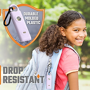 Personal Safety Alarm Keychain for Women Protection – USB Rechargeable 130 dB Self Defense Siren Panic Key Chain with Light and Low Battery Notice by WETEN (Lavender)