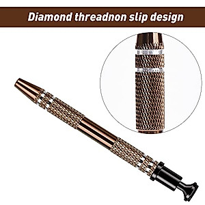 4 Prongs BGA Chip Pick,Tweezers Stainless Steel 4-Claw Pick up Tool Jeweler's Pick-Up Tool, for Small Parts Pickup, Grabber for Nails Clamping- Manicure Cotton Ball (1Pack, Bronze Color)