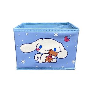 Kerr's Choice Collapsible Storage Bin Kawaii Storage Box Blue Foldable Baskets | Kawaii Office Desk Room Decoration Cute Room Decor