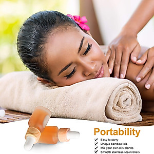 8 Pieces Frosted Glass Dropper Bottles Essential Oil Bottles with Eye Dropper and Bamboo Lids Perfume Sample Bottles Essence Liquid Cosmetic Containers and 2 Pieces Funnel (5 ml/ 0.2 oz)