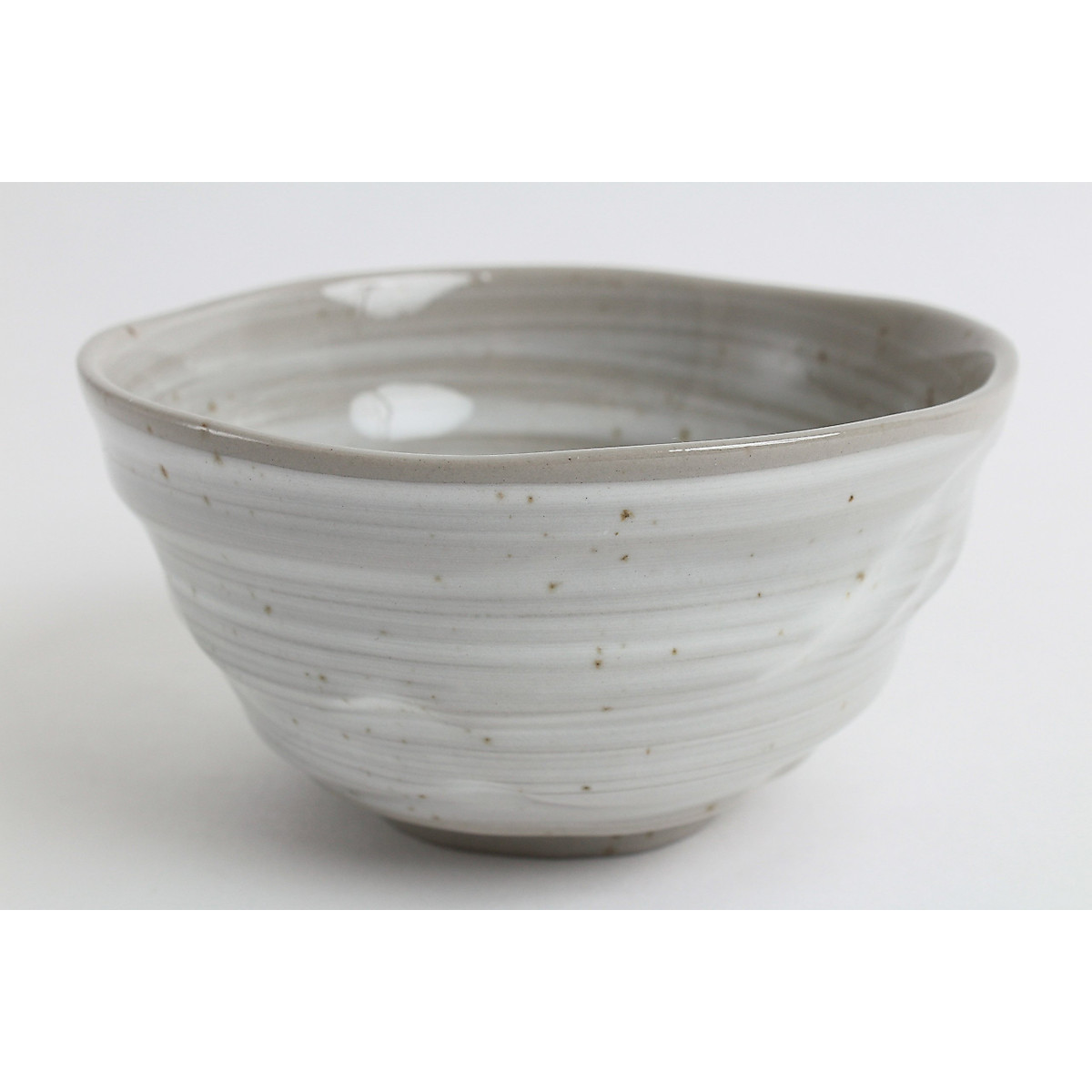 Mino ware Japanese Pottery Rice Bowl Running Rabbits Gray Sanaegama made in Japan (Japan Import) KSC002