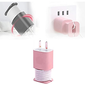 BINGONE 2 in 1 Silicone Charger Protector, 2023 New 20w/18w Data Cable Winder Anti-Break Protection Cable Storage,Suitable for 11/12 Charger Silicone Protective Case (Pink)