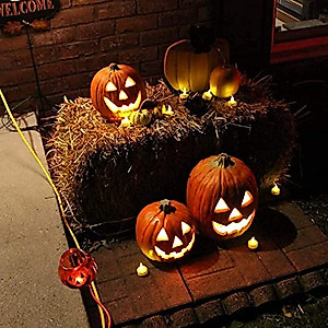 Homemory 24 Halloween Luminary Bags & 24 LED Tea Lights, Long Lasting Battery Included, Ideal for Various Decor