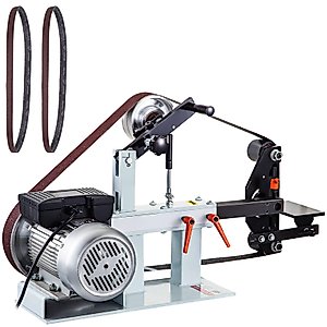 VEVOR 2" x 82" Belt Grinder, 2HP 1500W, 3 in 1 Constant Speed Belt Disc Sander with 3 Grinding Wheel, 110V Bench Sander with 12-inch Wheel and Flat Platen Tool Rest for Knife Making
