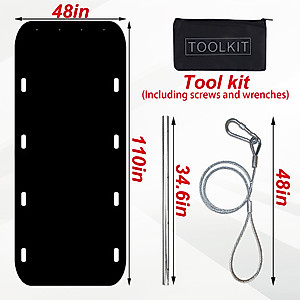 48" x 110"- Yard Drag Sled with Pull Cables 1/8" HDPE Thickened Yard Glide Heavy Duty Multipurpose Yard Hauler for Haul Debris, Logs, Firewood, Wood Chips (110IN)