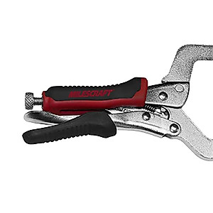 Milescraft 4000 2in Face Clamp Premium Heavy Duty, Locking, C-Clamp with Adjustable Swivel Pads, for Pocket Hole Joinery, Wood Projects, Welding and More