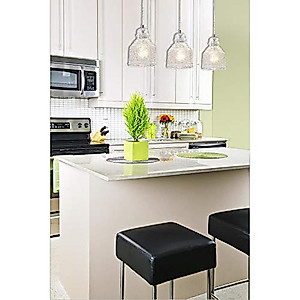 Westinghouse Lighting 6309200 One-Light, Brushed Nickel Finish with Clear Crackle Glass Indoor Mini Pendant, White