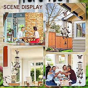 Yiiwinwy Butterfly Wind Chimes Memorial Gifts Wind Chimes for Outside, Deep Tone WindChimes Outdoors Clearance Birthday Festival Gifts for Women Mom Grandma, Home Garden Patio Gallery Decor(Bronze)