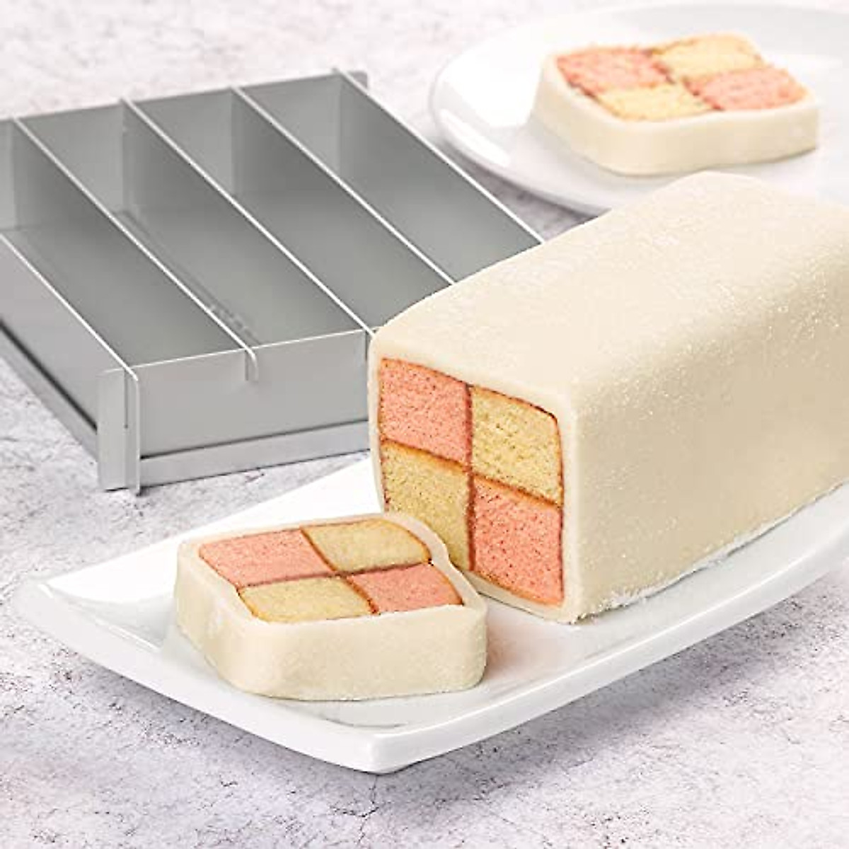 Tala 10A21459 Battenberg Battenburg Cake Pan, Commercial Weight Anodised Aluminium, Silver, 20 x 15 x 4cm (8 x 6 x 1.5)