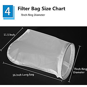 Nylon Mesh Filter Socks 7 Inch Ring 150 Micron 16 Inch Long NMO Aquarium Filter Bags -1Pack (150 Micron 7" x 16")