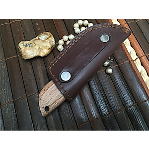 Now Handcrafted Small Hunting Knife - Damascus Steel - Neck Knife