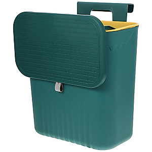 DEARMAMY Hanging Trash Can with Lid Kitchen Compost Bin for Counter Top Under Sink or Wall Mount Large Capacity Garbage Can Wastebasket for Cupboard Bathroom Bedroom