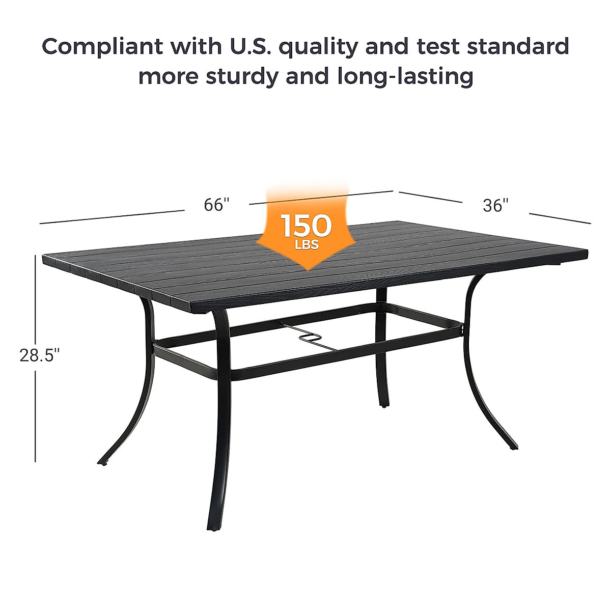 Grand patio 7-Piece Outdoor Dining Set, 6 Leather-Look Wicker Swivel Patio Chairs & 1 Rectangular Dining Table, Black