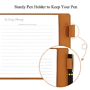 Funeral Guest Book for Memorial Service, Black Leather Celebration of Life Guest Book with Pen, 120 Pages Loose-leaf In Loving Memory Funeral Registry Sign in Book for Mourning Honoring Loved Ones