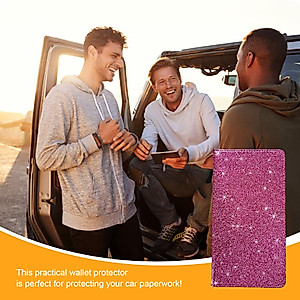 Kewucn Car Registration and Insurance Holder, Leather Auto Glove Box Organizer, Vehicle Compartment Accessories Case for Cards, Driver License & Essential Documents