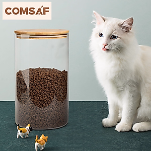 ComSaf Glass Jar with Airtight Lid (140 oz/4 liter/1.1 Gallon), Large Food Storage Container with Bamboo Lid, Glass Jars with Lids for Food