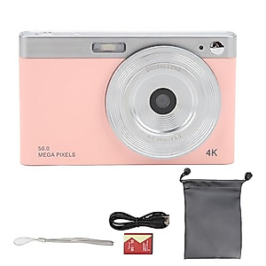 Digital Camera, HD Digital Camera Built in Fill Light 16X Zoom Antishaking Plastic for Outdoor (Pink)