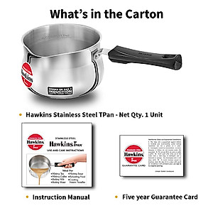 HAWKINS SST15 HAWKINS-SST15 Stainless Steel TPan, 1.5 litres, Silver, 1.5 litres