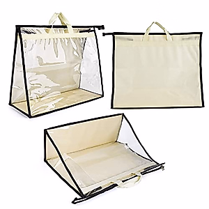 Outgeek 3PCS Purse Storage Bag Organization Purse Dust Bag Organizer Clear Plastic Lightweight Protective Waterproof Handbag Protector (3PCS - 3*XL)