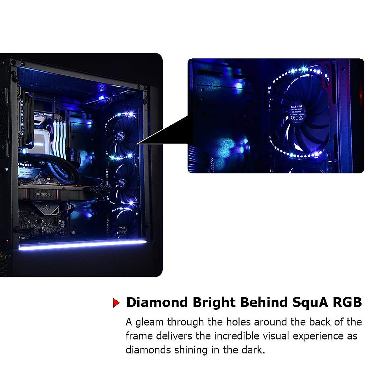 Enermax Squa RGB PWM 120mm Case Fan, Addressable RGB Sync Via Motherboard/Control Box, 3 Fan Pack- Black; UCSQARGB12P-BP3