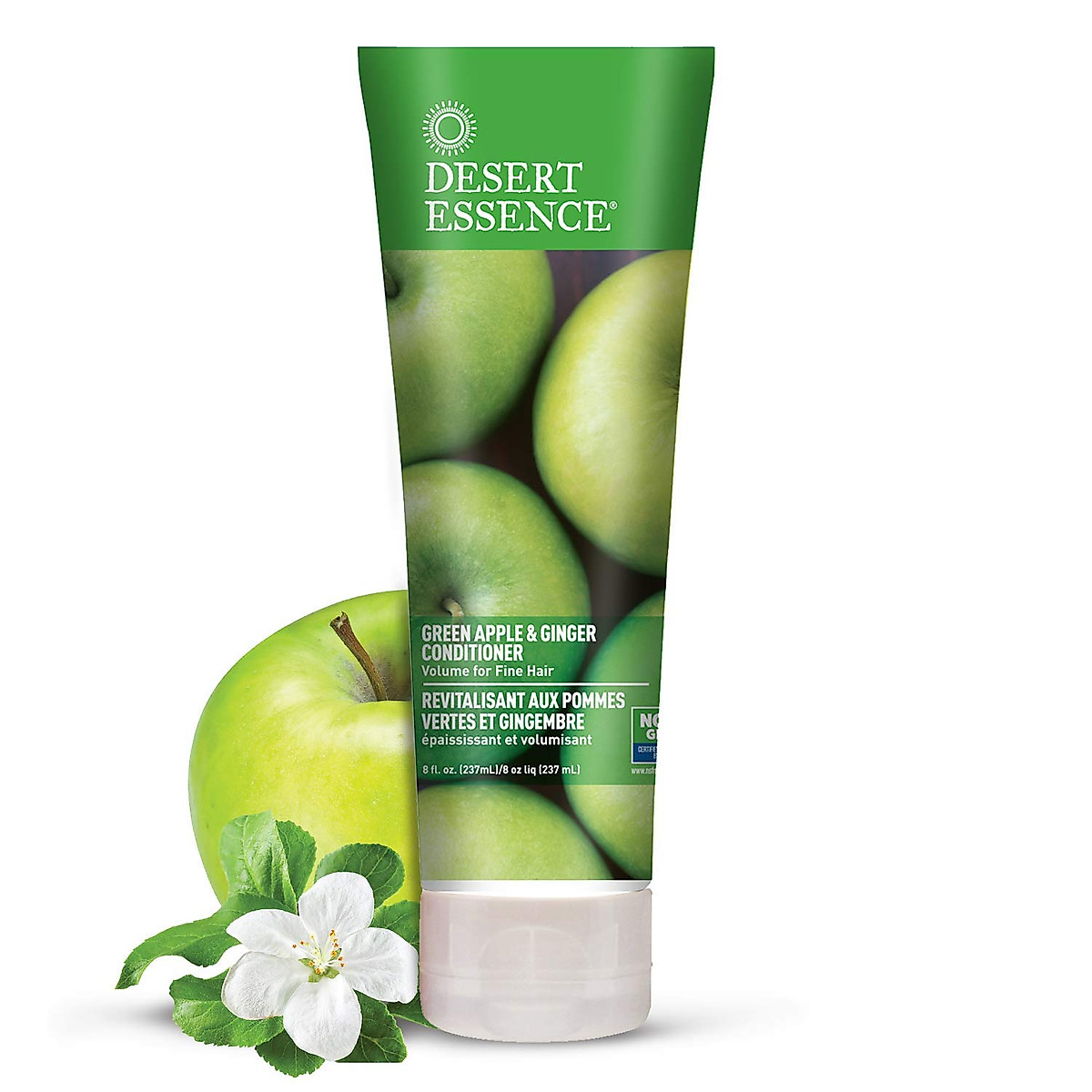 Desert Essence Green Apple & Ginger Shampoo & Conditioner Bundle - 8 Fl Ounce - Volume For Fine Hair - Natural - Deep Moisturizing - Antioxidants - Maca Root - Softer & Shinier - Smooth & Silky