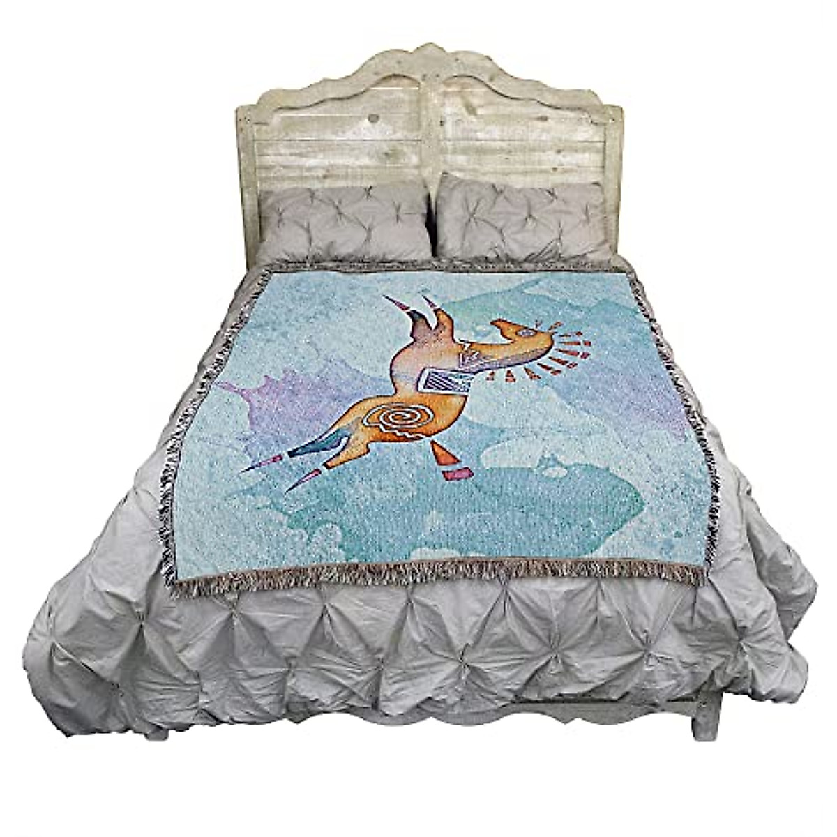 Pure Country Weavers Painted Pony Blanket by Laurie Prindle - Animal Spirit Totems Gift Tapestry Throw Woven from Cotton - Made in The USA (72x54)